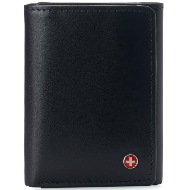 Alpine Swiss Mens Trifold Wallet RFID Blocking Genuine Leather Bifold ...