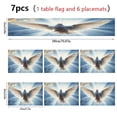 7 Piece Linen Table Runner and Placemats Set, White Dove Wings Light ...