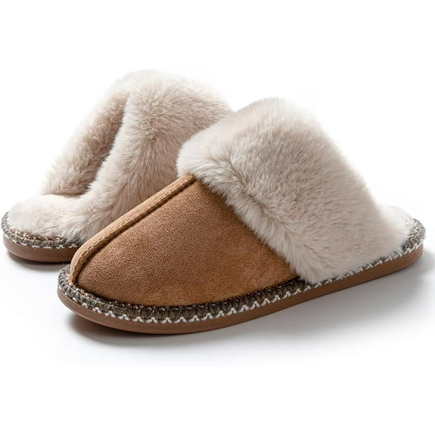Slippers for Classic Scuff Women with Ultra-long Faux Rabbit Fur Fleece ...