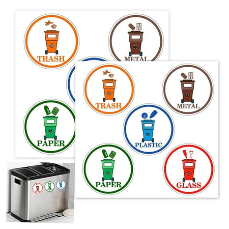 4 inch Recycling Sorting Sticker Garbage Trash Recycle Decal Stickers ...