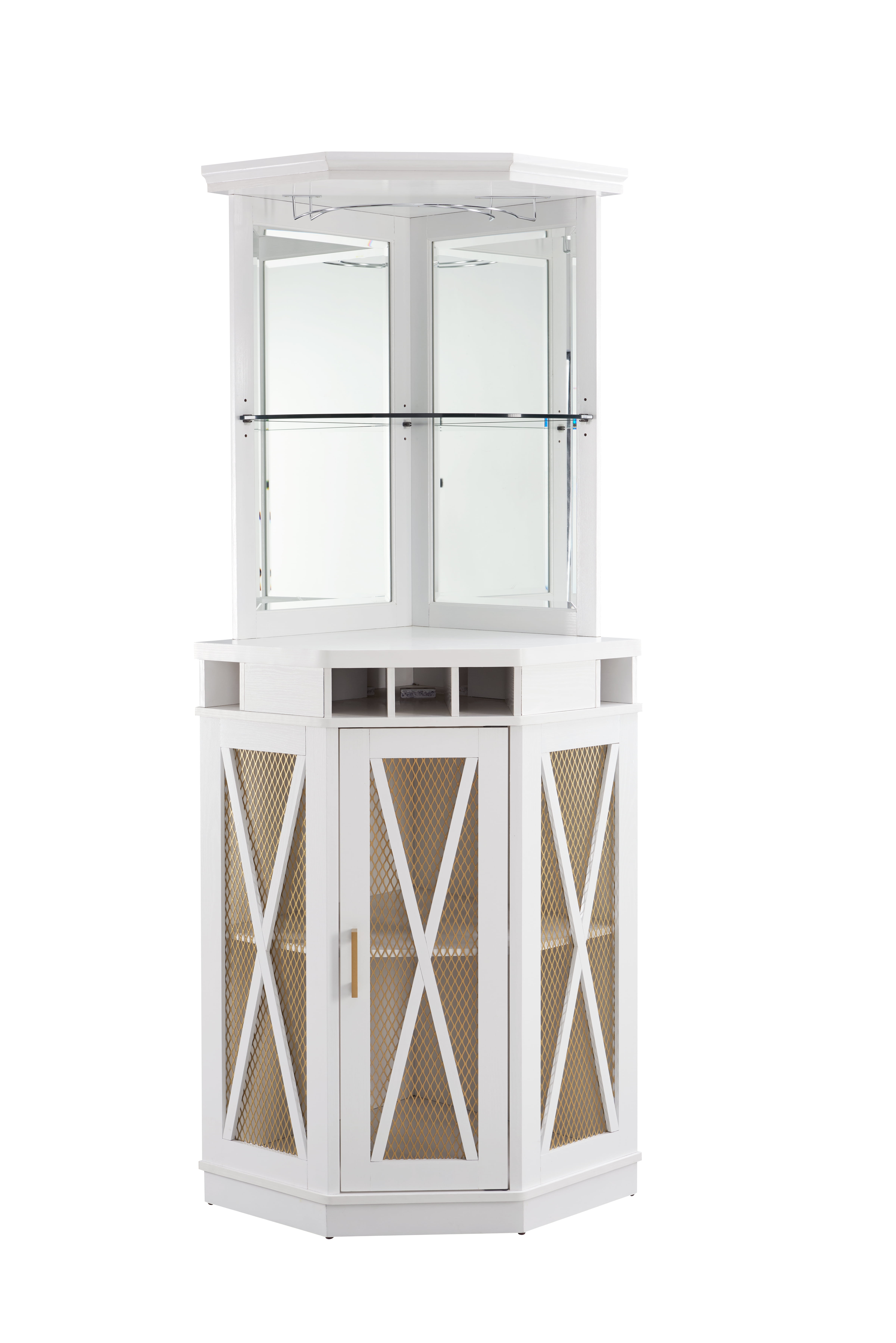 Gramercy Way Corner Bar Unit with built-in Wine Rack and Lower Cabinet ...