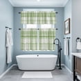 3 Piece Kitchen Curtains and Valances Set Sage Green Buffalo Plaid Cafe ...