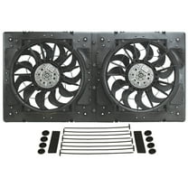 DERALE 16927 High Output Dual 13 In. Electric Rad Fan Steel Shroud Kit ...