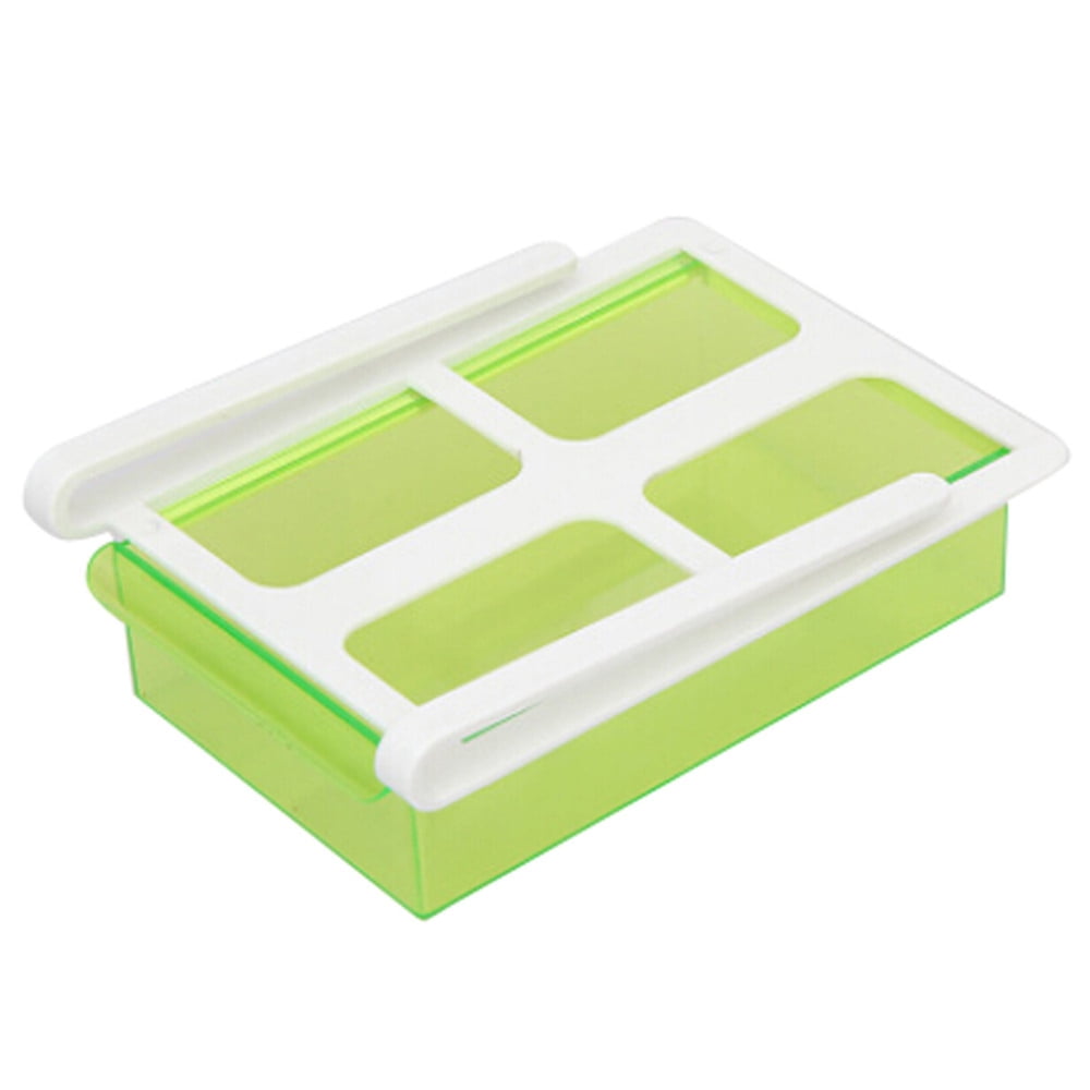 Slide Fridge Freezer Organizer Refrigerator Storage Tray With Lid Rack