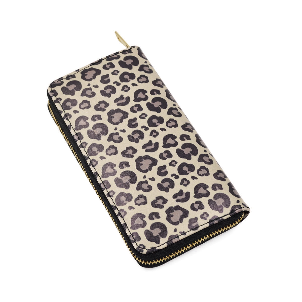 Premium Vegan Leather Animal Print Continental Zip Around Wallet - Diff ...