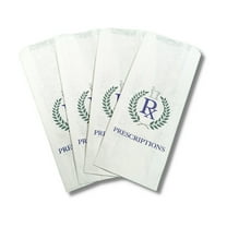 AP4I Pharmacy Prescription Bags, Plain White Paper Rx Bags 5"x2"x12 ...