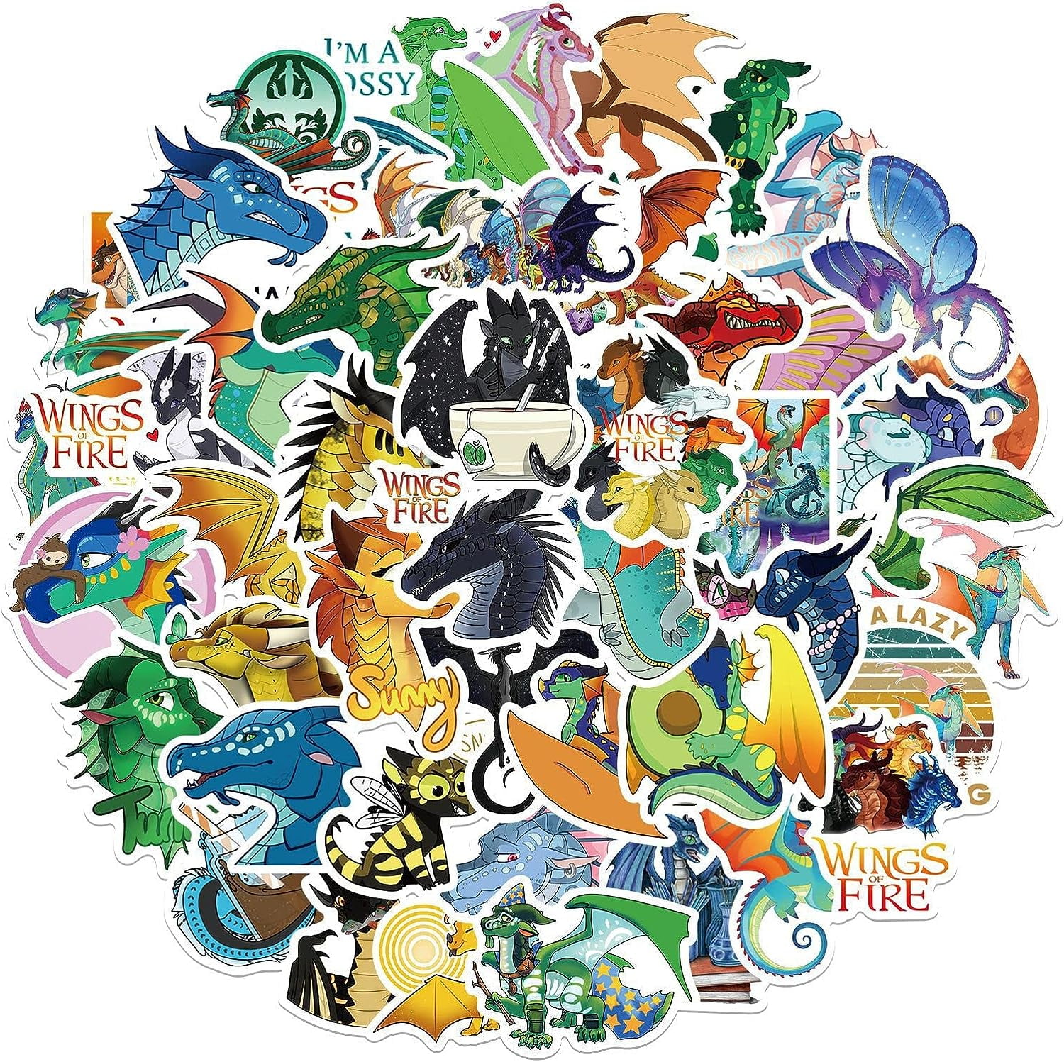 100 Pack Wings of Fire Stickers for Water Bottle - Walmart.com