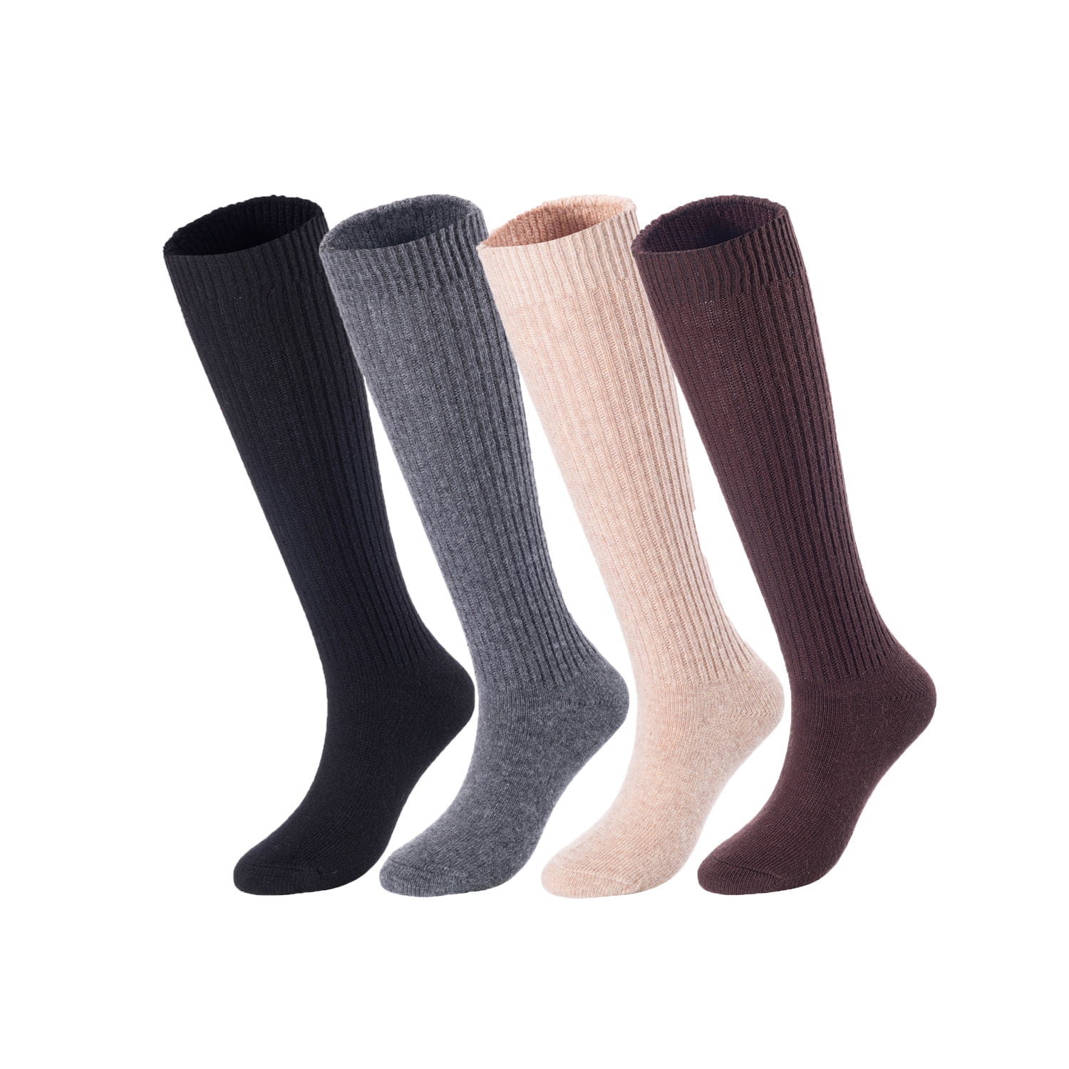 Lovely Annie Big Girl's & Women's 4 Pairs Knee High Wool Socks | Comfy ...