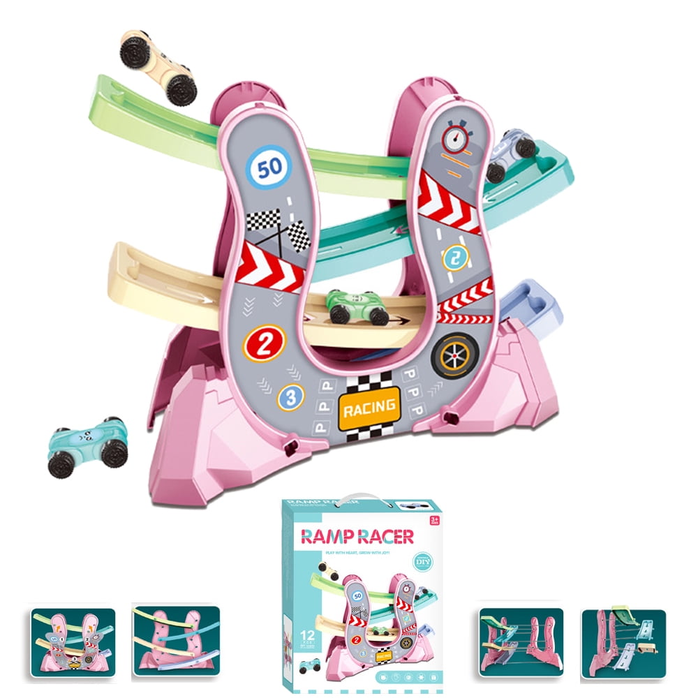 SNNROO Race Car Track Ramp Toy for Toddler, Fine Motor Skill Learning ...
