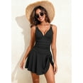 Hywys Womens Bathing Suit Ribbed Swimdress One Piece Swimsuit Tummy