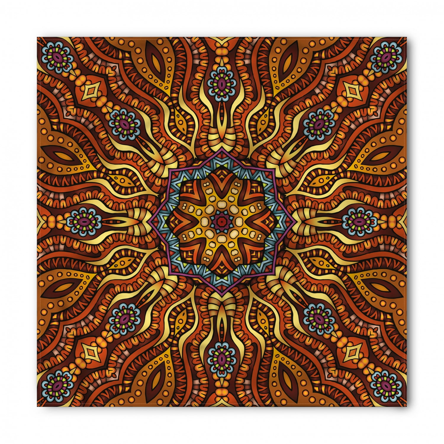Ethnic Bandana, Warm Colored Design Boho, Unisex Head and Neck Tie, by ...