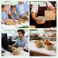 25 Oz Disposable Paper With Lids And Spoon 48 Sets Meal Prep Containers ...