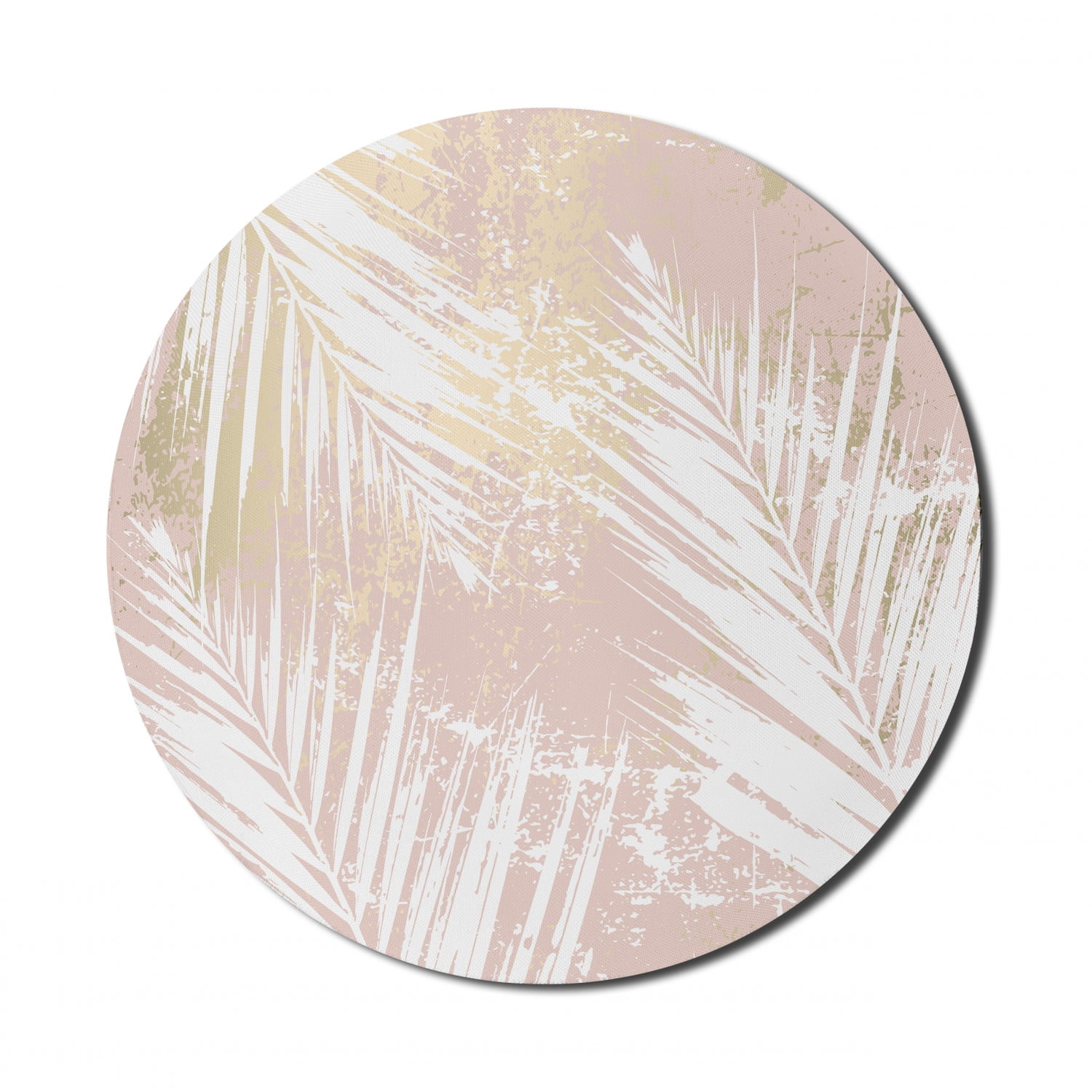 Botanical Mouse Pad for Computers, Continuous Palm Leaves Print Grunge ...