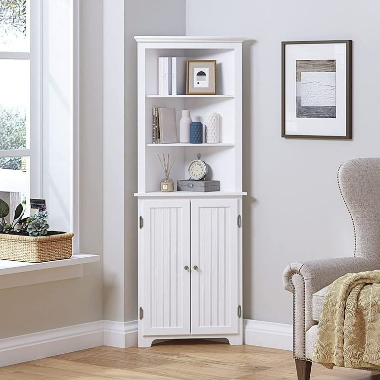 White Corner Living Room Cabinet | Baci Living Room