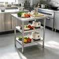36 In x24 In Stainless Steel Work Table 0.7mm Heavy Duty Commercial ...