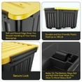 Nazhura Plastic Storage Bin, Black Stackable and Nestable Storage Boxes ...