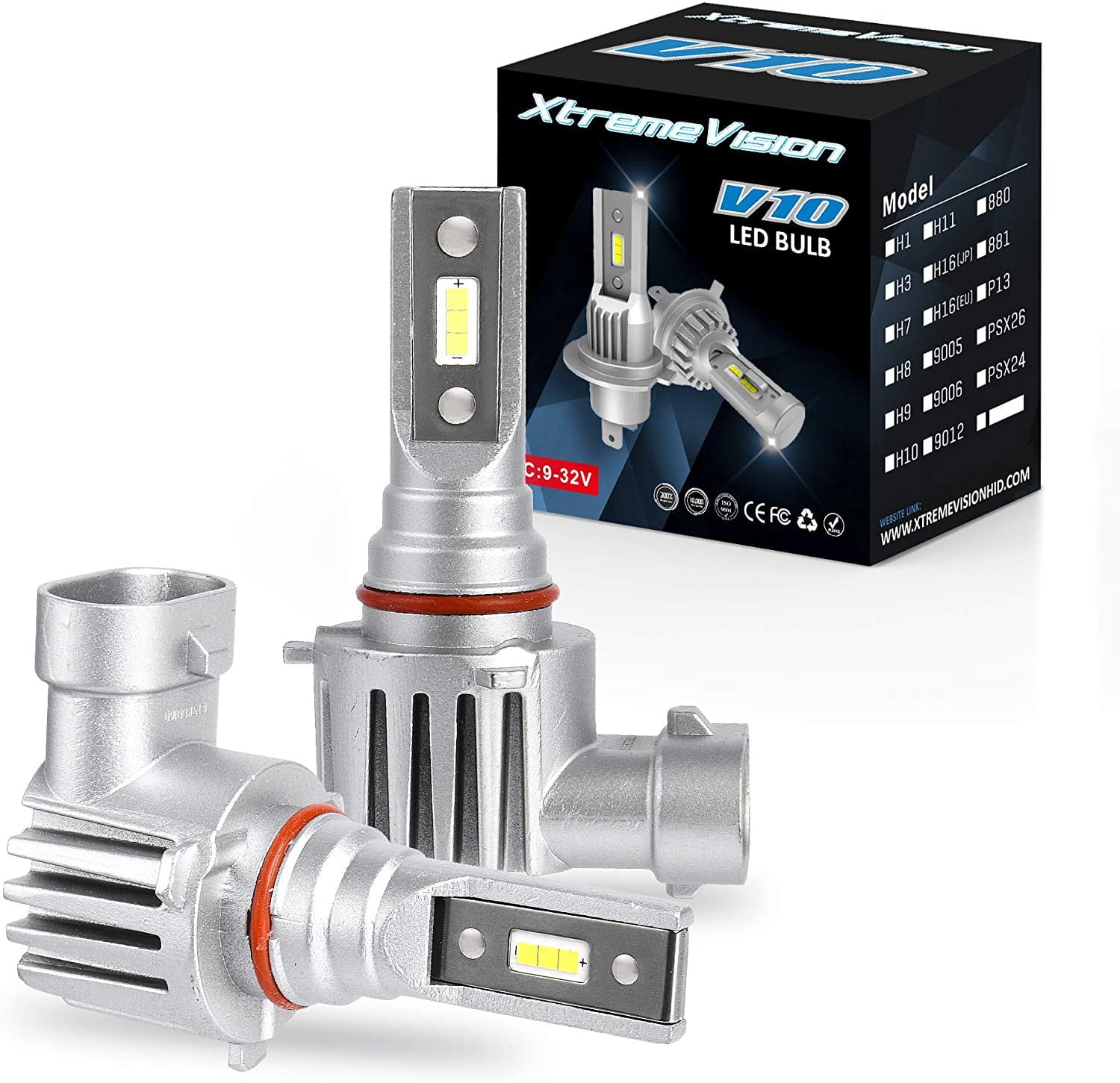 Xtremevision V10 30W 8,000LM - H10 LED Headlight Conversion Kit - 6500K ...