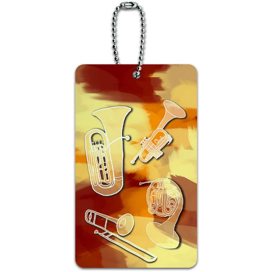 Brass Music Musical Instruments Band Orchestra ID Tag Luggage Card for ...