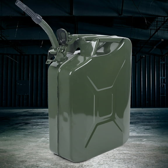 VEVOR 5.3 Gallon Jerry Fuel Can, Portable, Steel Tank for Cars, Green ...