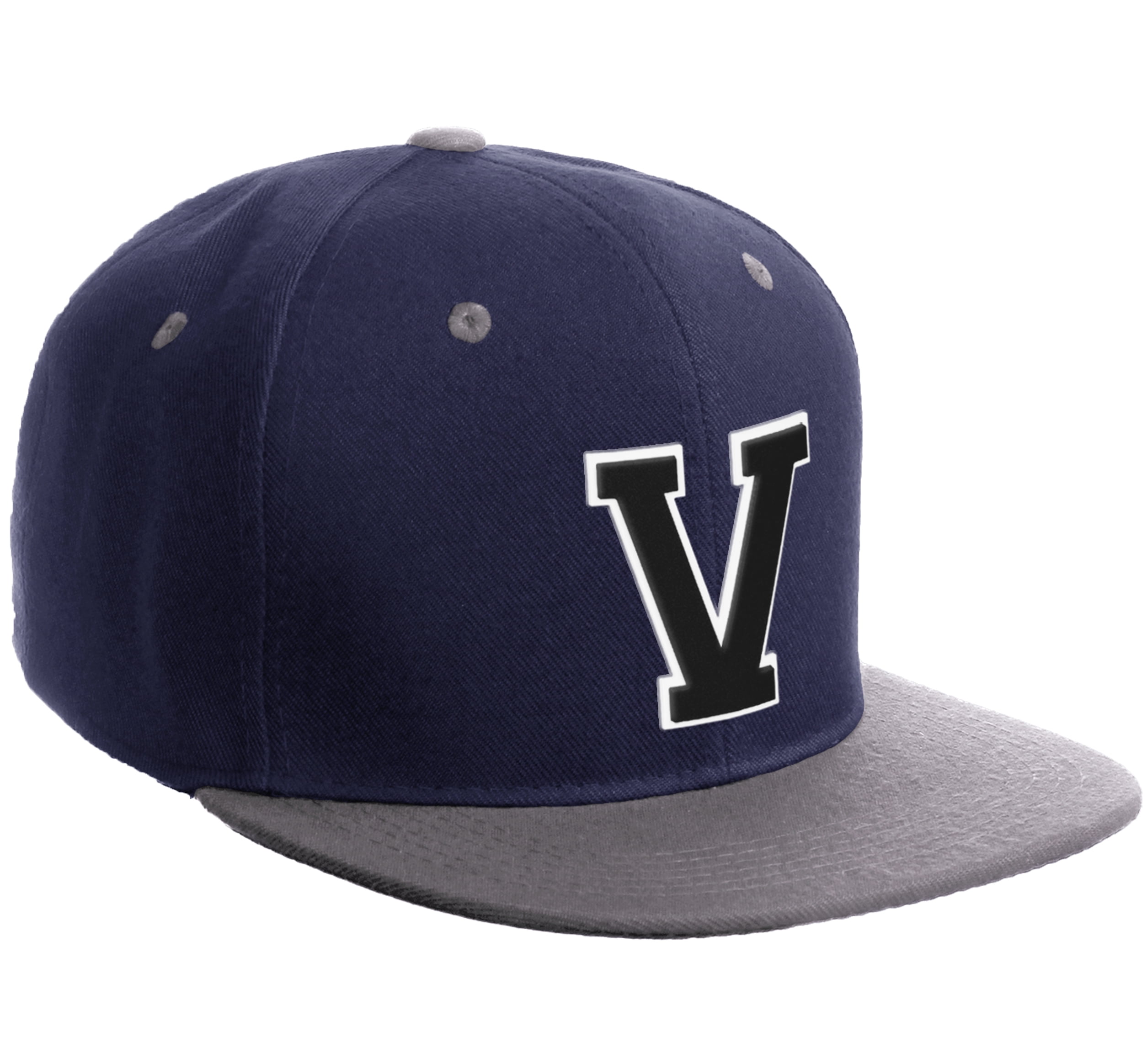 Daxton Classic Snapback Hat Custom A to Z Initial Varsity Letters, Navy ...
