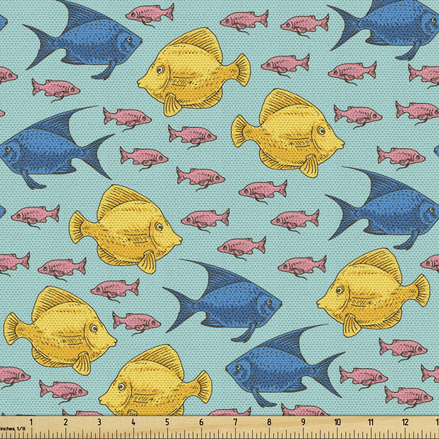 Underwater Sofa Upholstery Fabric by the Yard, Sea Ocean Life Theme ...