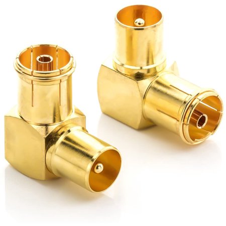 2X 90° IEC Angle Connector Adapter Set Angled Coaxial Connector 90 ...