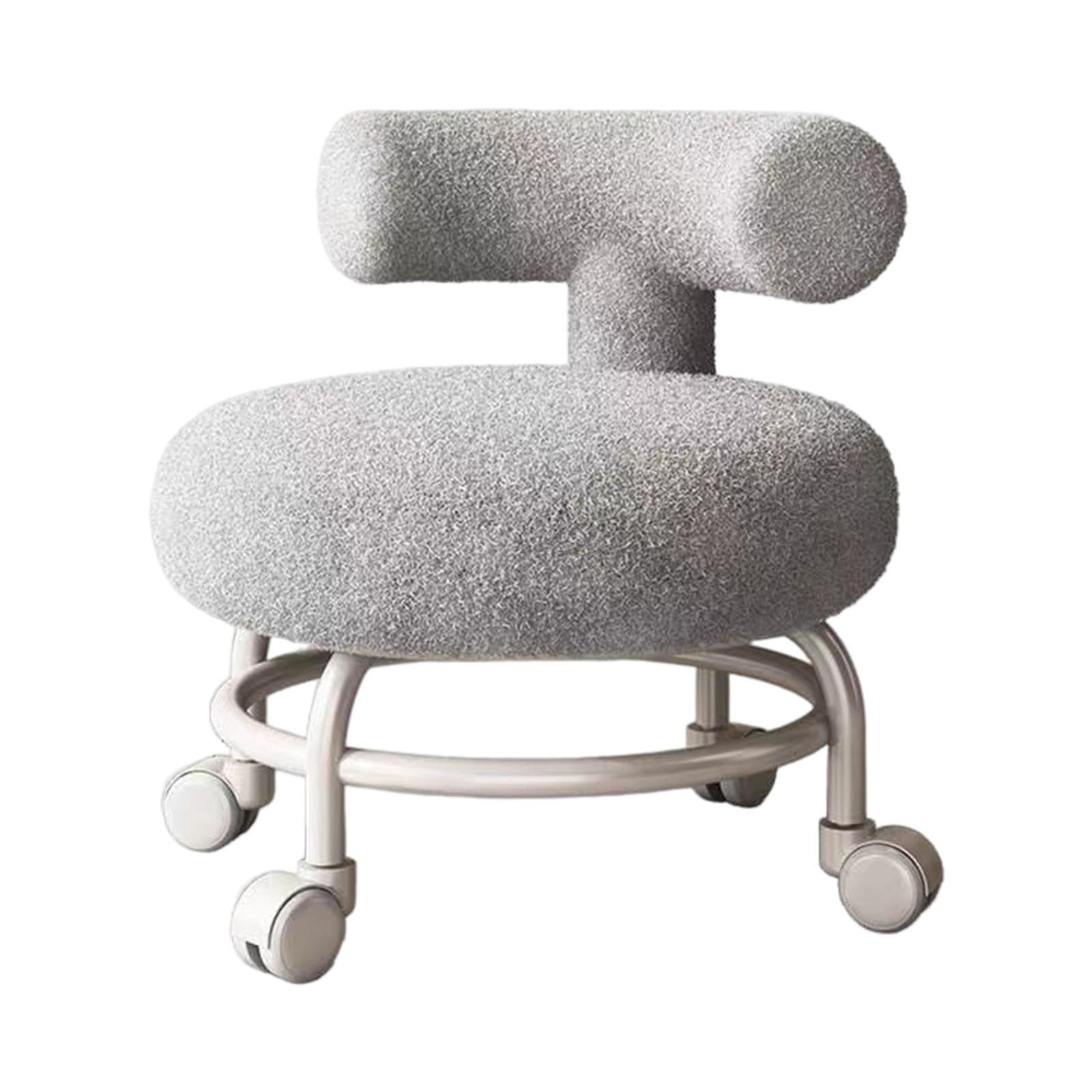 Rolling Stool with Backrest Low Round Rolling Stool with Wheels ...