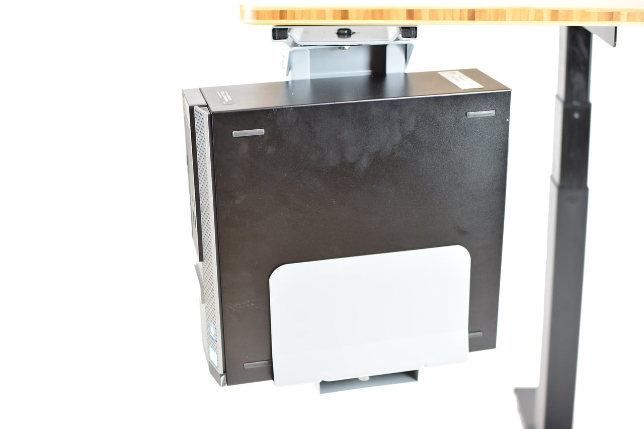 Swiveling Under-Desk Computer CPU Holder for Sit Stand Standing Desk ...