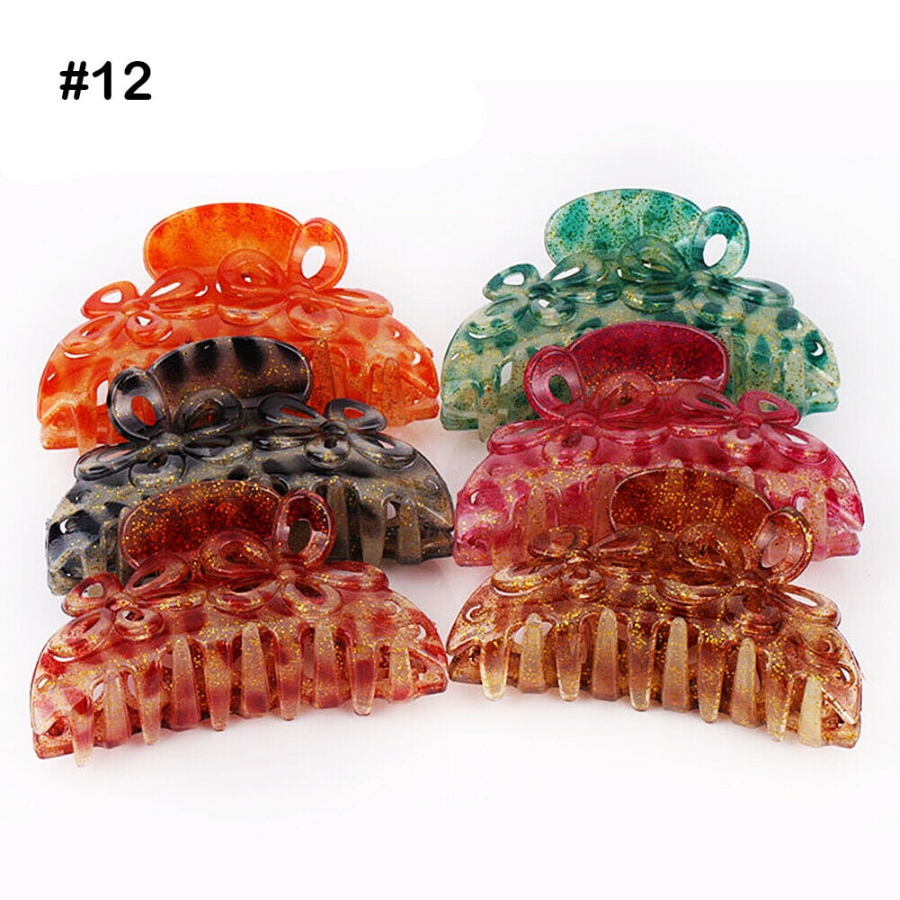 6~12 Pack Women Plastic Hair Claws Hair Clips Jumbo Various Styles ...