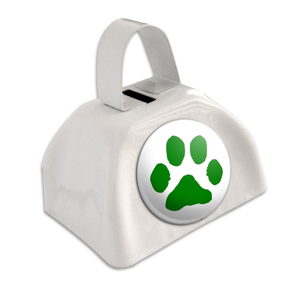 Paw Print - Green White Cowbell Cow Bell - Walmart.com