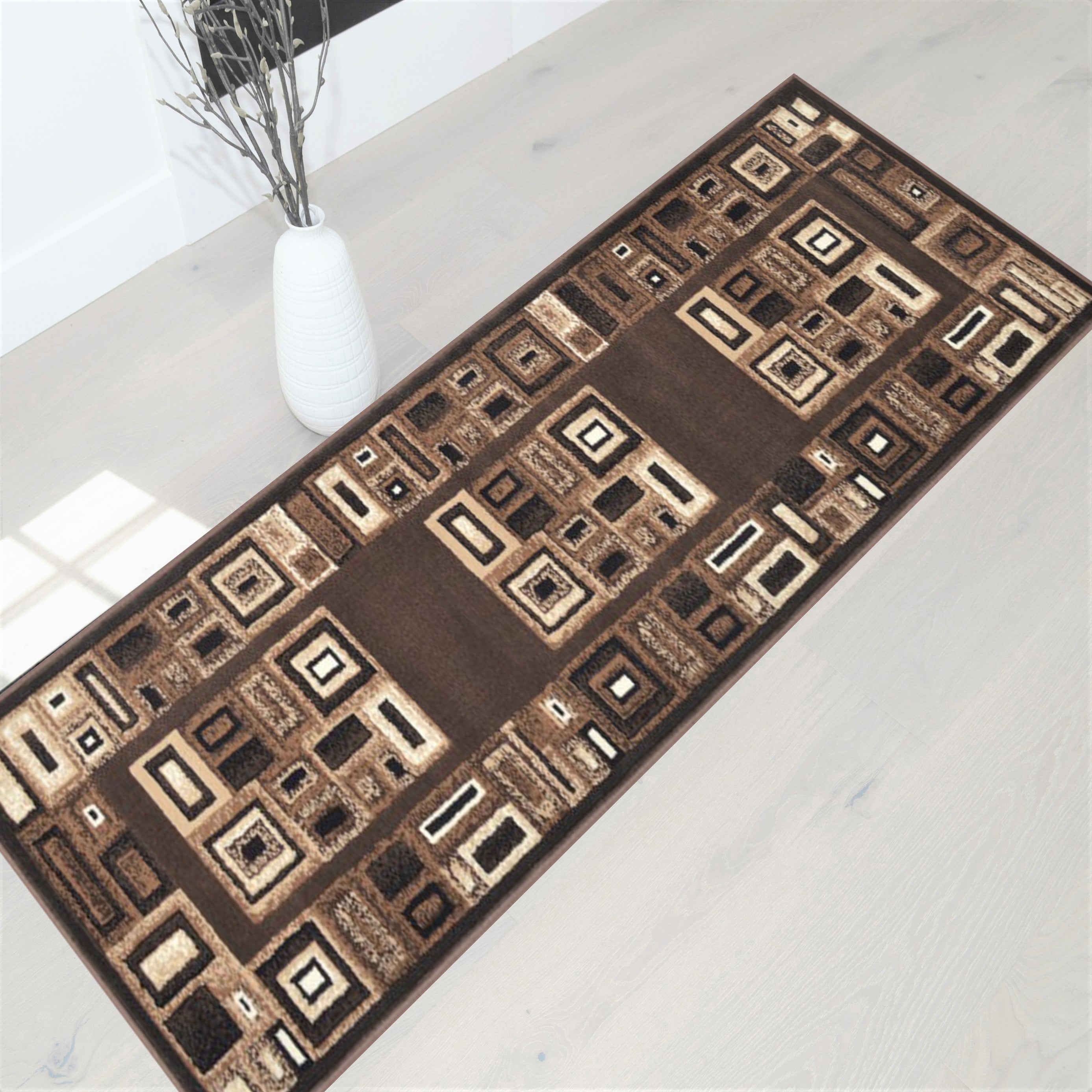 Modern Contemporary Abstract Rug- Frame/Boxy/Cube Pattern-Shed Free ...