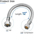 12" Braided Faucet Supply Line, 3/8" Comp x 1/2" FIP Stainless Steel ...