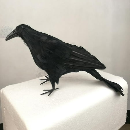 Simulation Black Crow Realistic Feather Crow Artificial Bird Raven Prop ...
