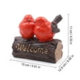 Garden Bird Statue Welcome Sign Resin Yard Decoration Light Up Red Bird ...