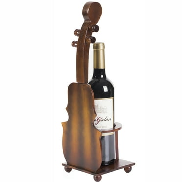 Wooden Violin Shaped Wine Rack-10 Bottle Decorative Wine Holder ...