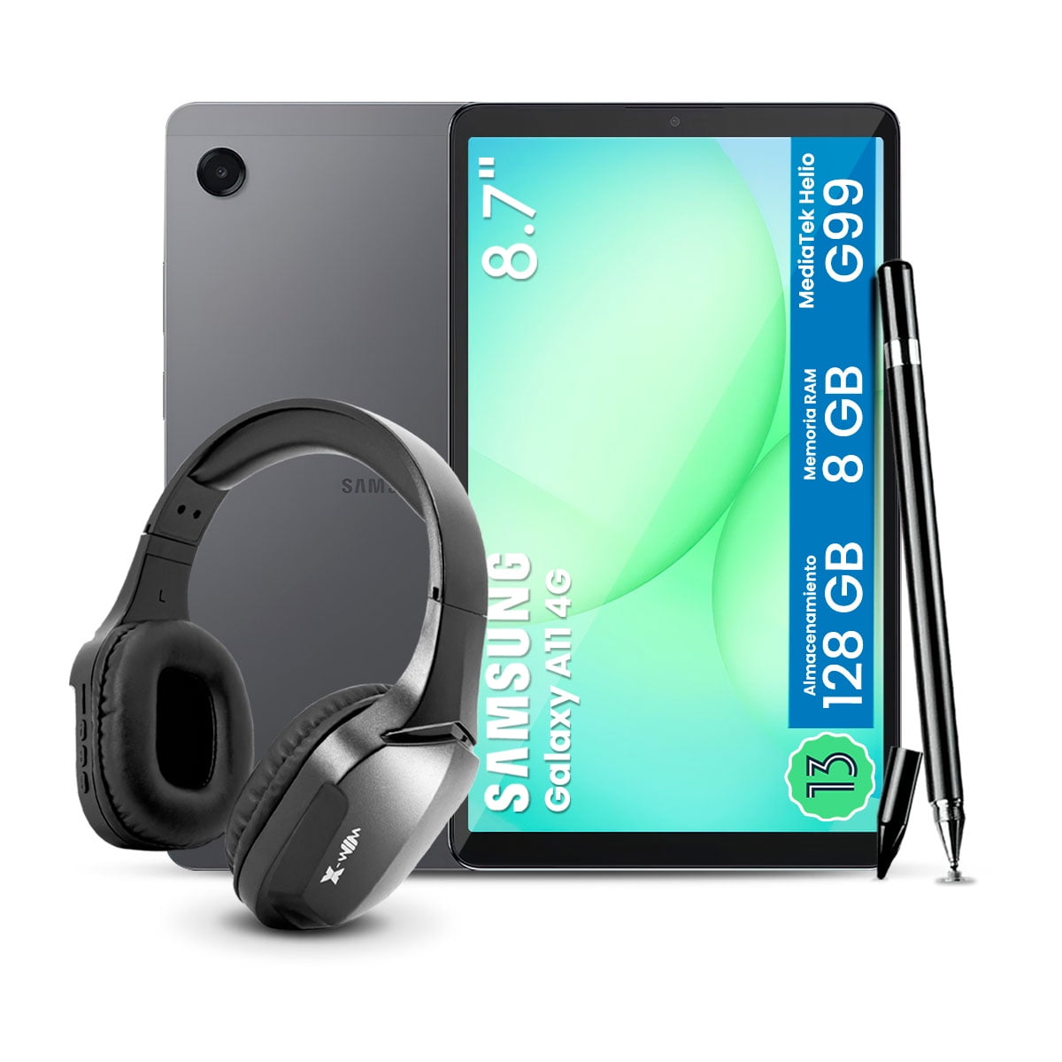 Combo Tableta Samsung Galaxy A11 8GB 128GB Gris + Audifonos Bluetooth y ...