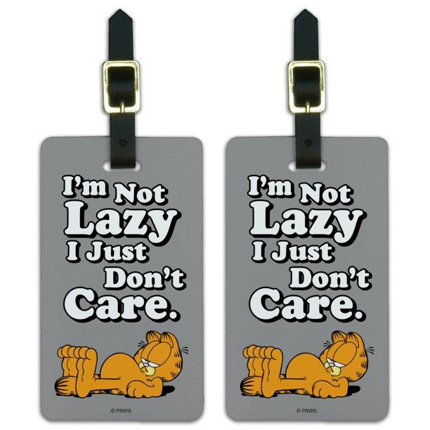 Garfield I'm Not Lazy Luggage ID Tags Suitcase Carry-On Cards - Set of ...