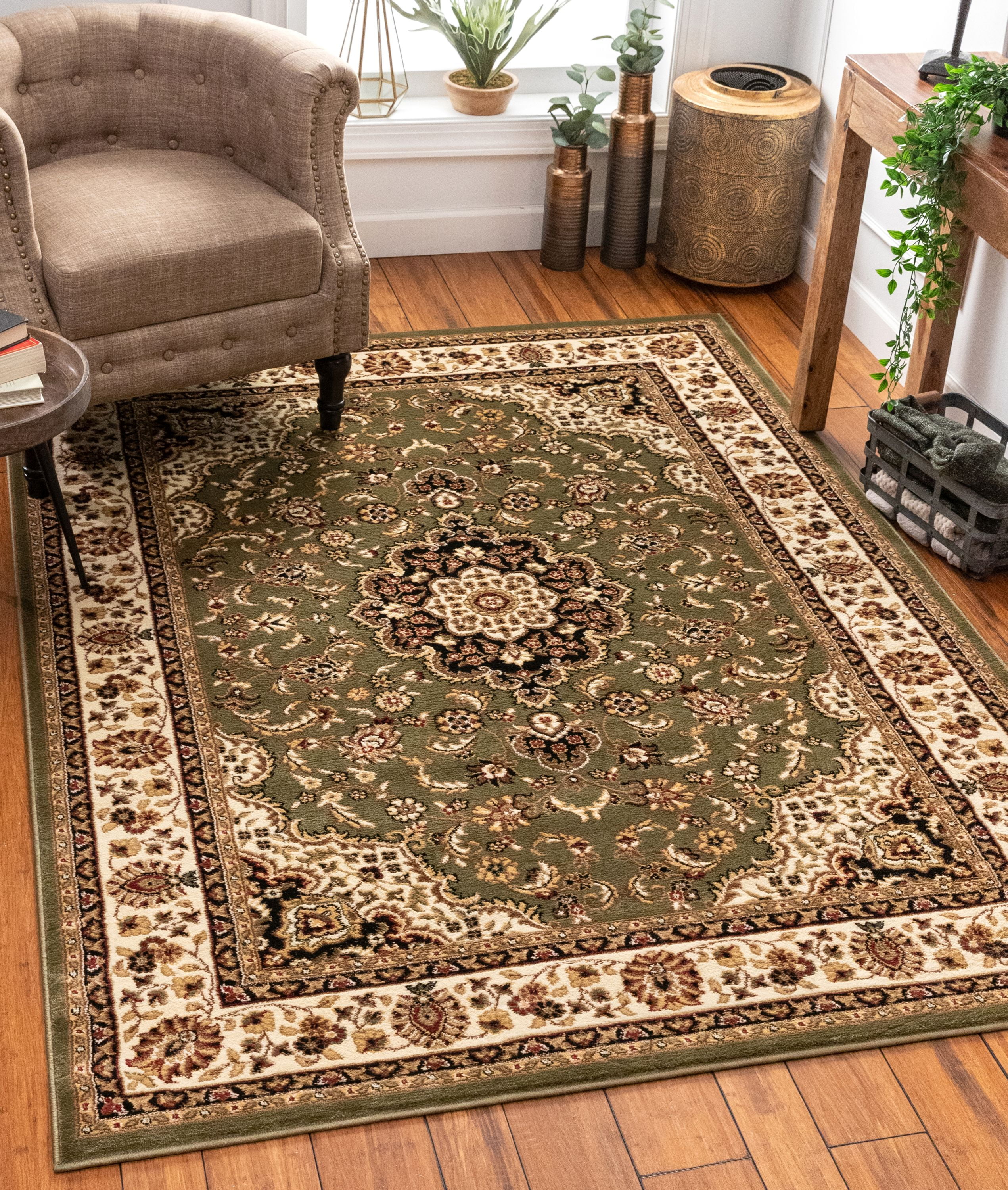 Well Woven Barclay Medallion Kashan Green Traditional Area Rug 7'10" X ...