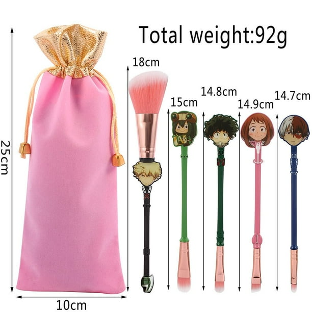 5Pcs/Set My Hero Academi Brushes Set Outfit Pink Synthetic Hair Rose ...