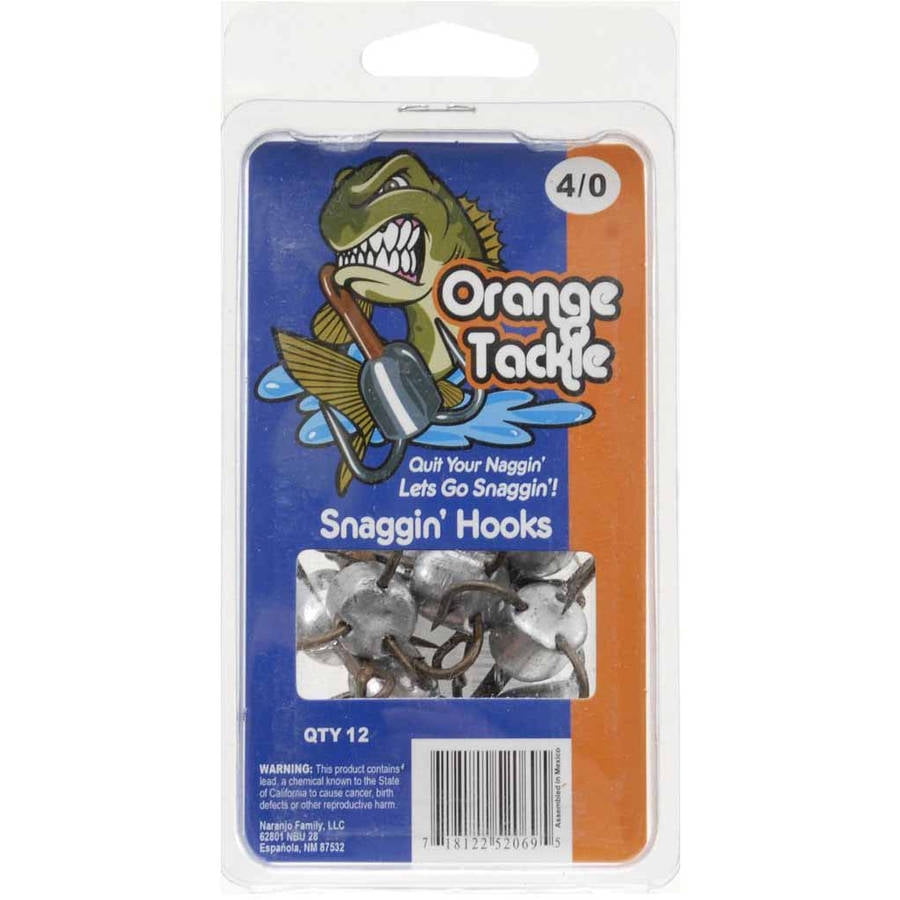 Orange Tackle Snaggin' Hooks, 4/0 - Walmart.com - Walmart.com