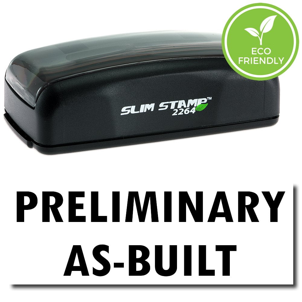 Large Pre-Inked Preliminary As-Built Stamp with Red Ink - Walmart.com