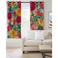 Bohemia Floral Kitchen Curtains Modern Rustic Poppies Flower Leaves ...