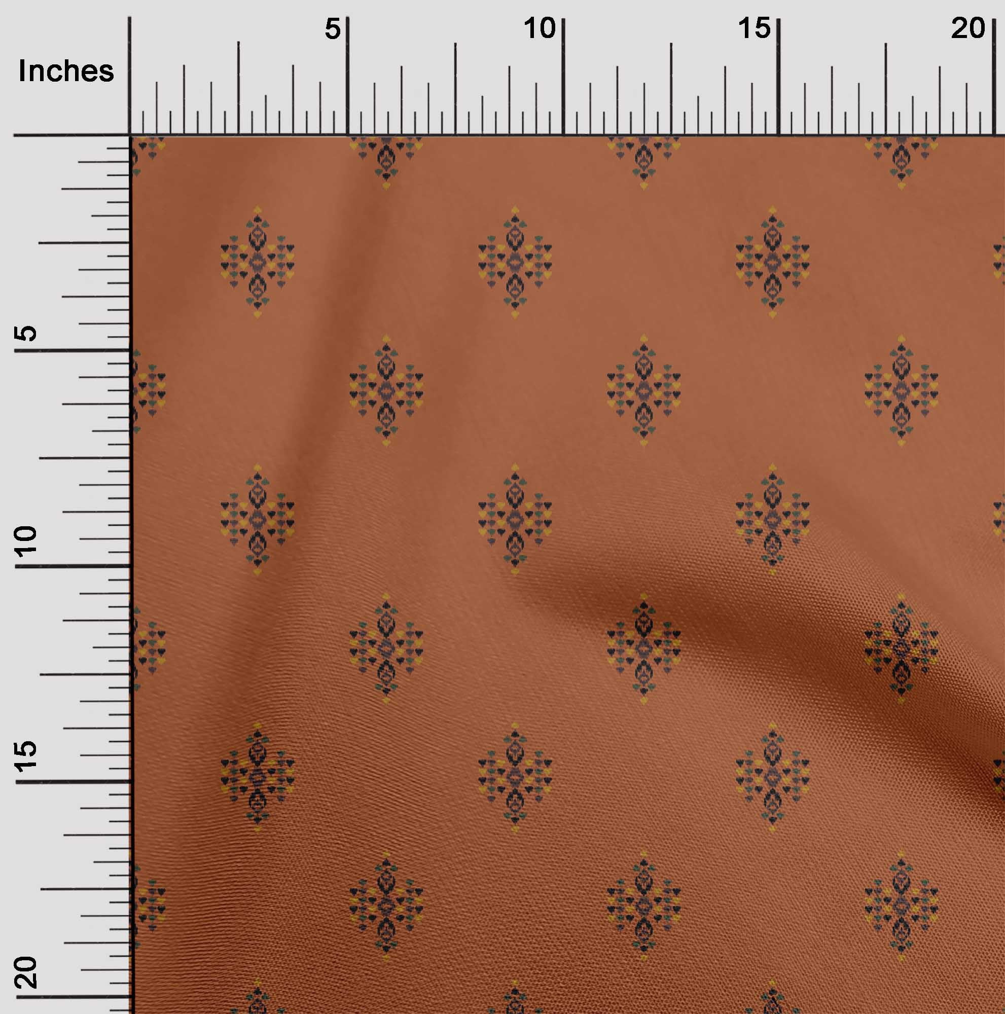oneOone Organic Cotton Poplin Twill Fabric Geometric Ikat Print Fabric ...