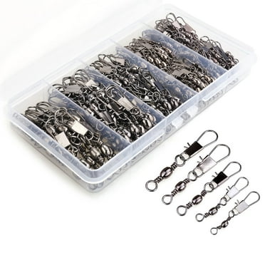 50pcs Fast Clip Lock Snap Swivel Solid Rings Safety Snaps Fishing Hook Connector 3# - Walmart.com