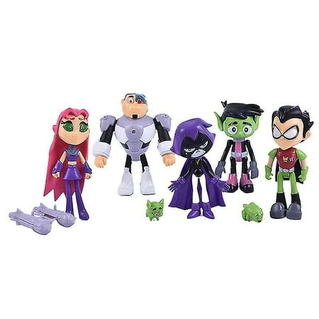 Teen Titans Go Robin Cyborg Beast Boy Raven Action Figure Toys-1 ...