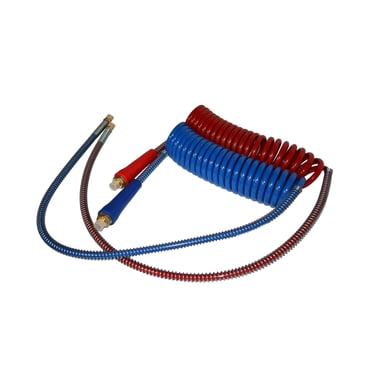 Trailer Brake Coiled Air Line Hose 12 ft Red & Blue Set Replaces Velvac ...