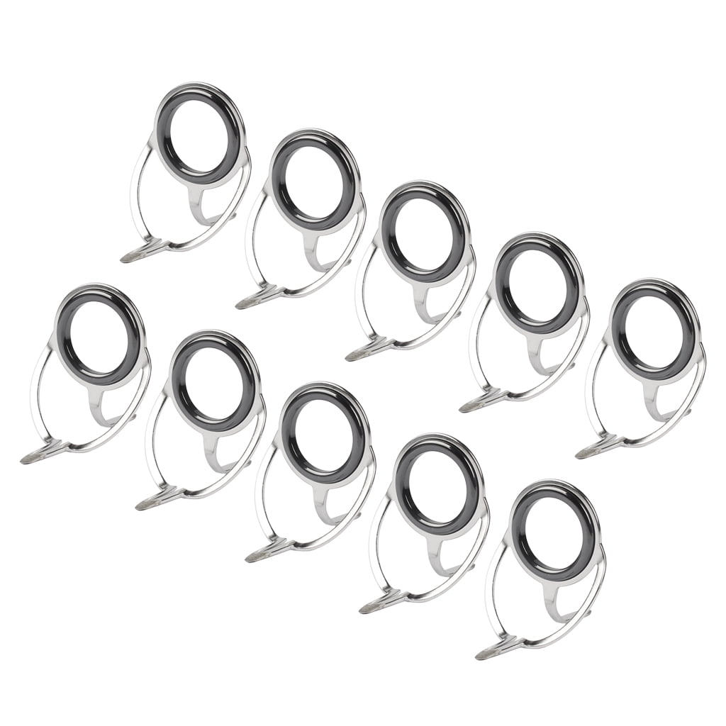 10pcs Ceramic Fishing Rod Guide Free Stainless Steel Frame 5mm ...