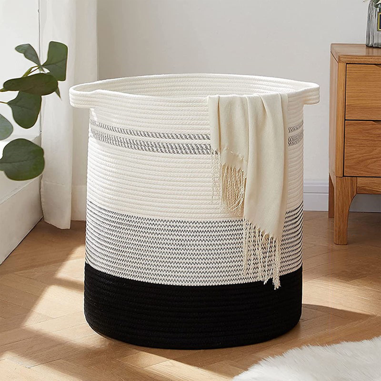 Viadha Clothes Storage Basket Large Cott0n Rope Basket Toy Basket with ...