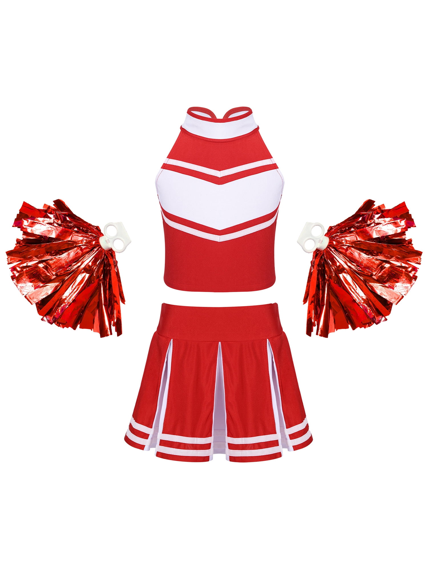 renvena Kids Girl's Cheer Leader Uniform Party Cheerleading Crop Top ...
