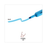 Desk Highlighters, Fluorescent Blue Ink, Chisel Tip, Blue Barrel, Dozen ...